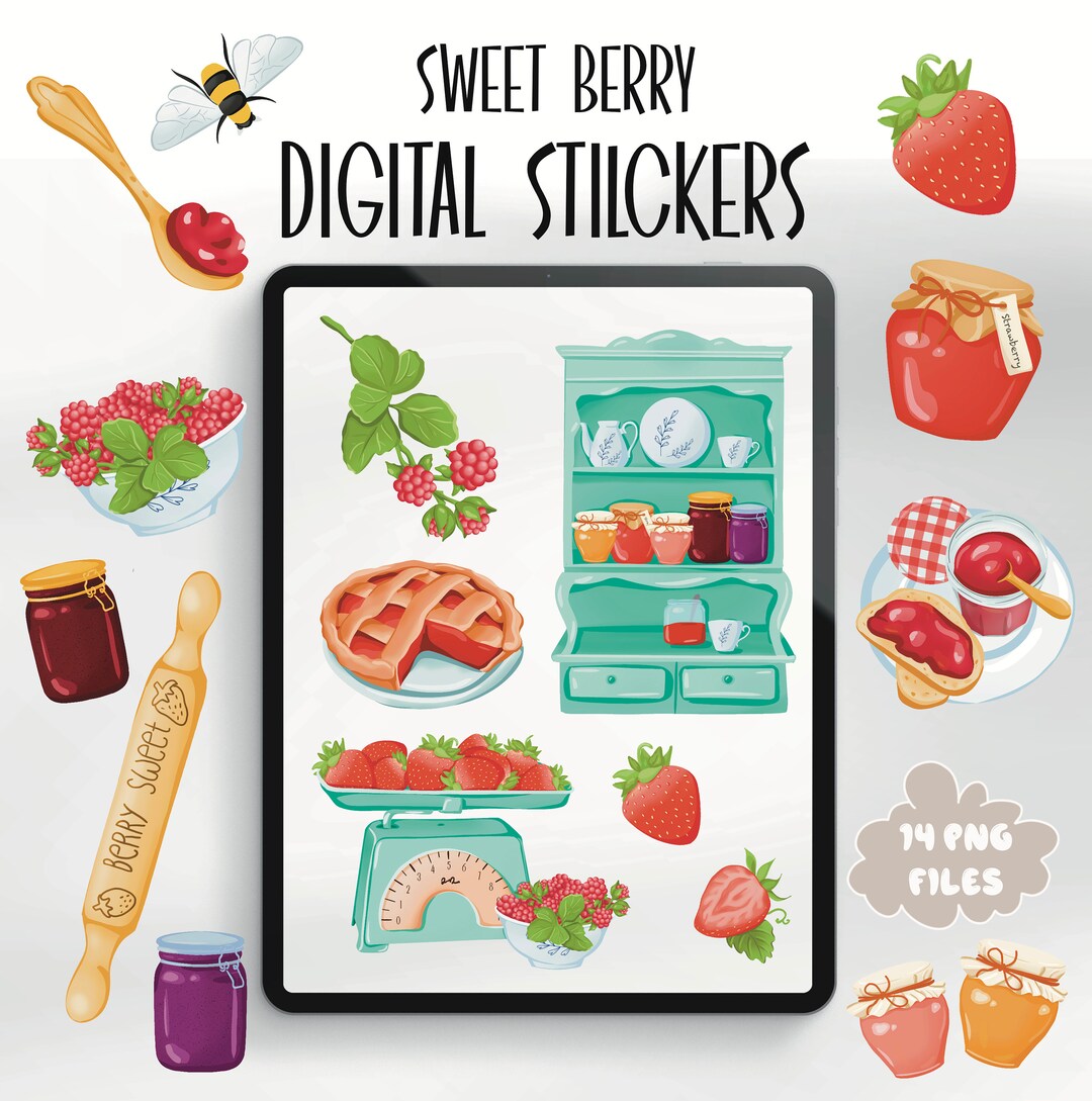 Digital Stickers Sweet Berry- Digital Planner Stickers,digital Stickers ...