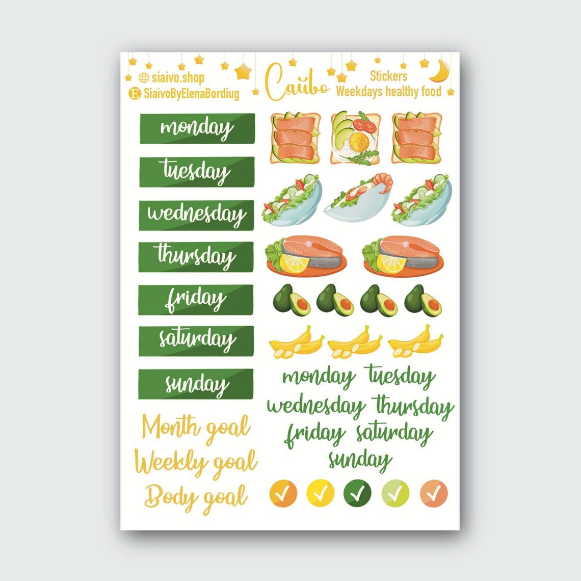 Sticker Sheet Healthy Food / Stickers Food, Scrapbooking Stickers ...