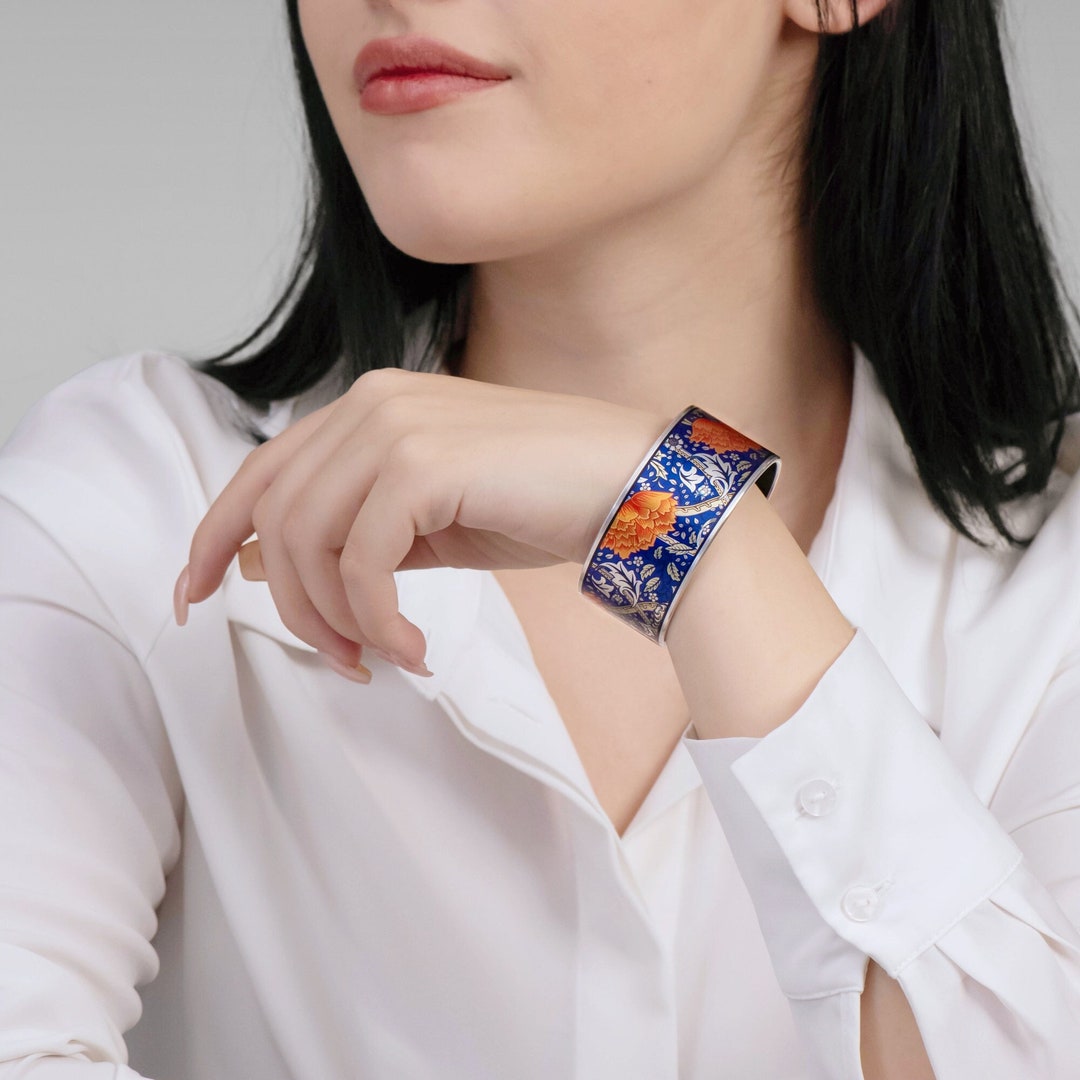 Felisteya Artist-made Bracelets for Women, William Morris Heritage, Adjustable Cuff Bracelet ...