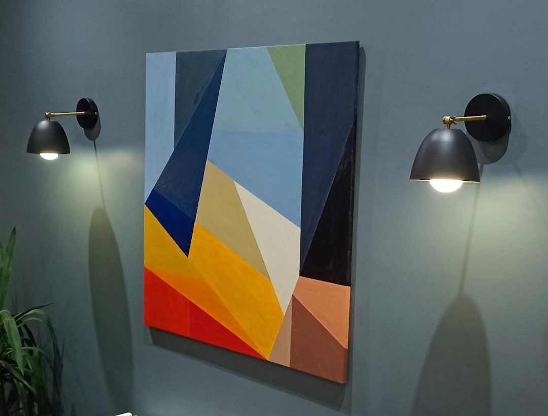 Large Square Wall Painting on Canvas. Geometric Patterns - Etsy