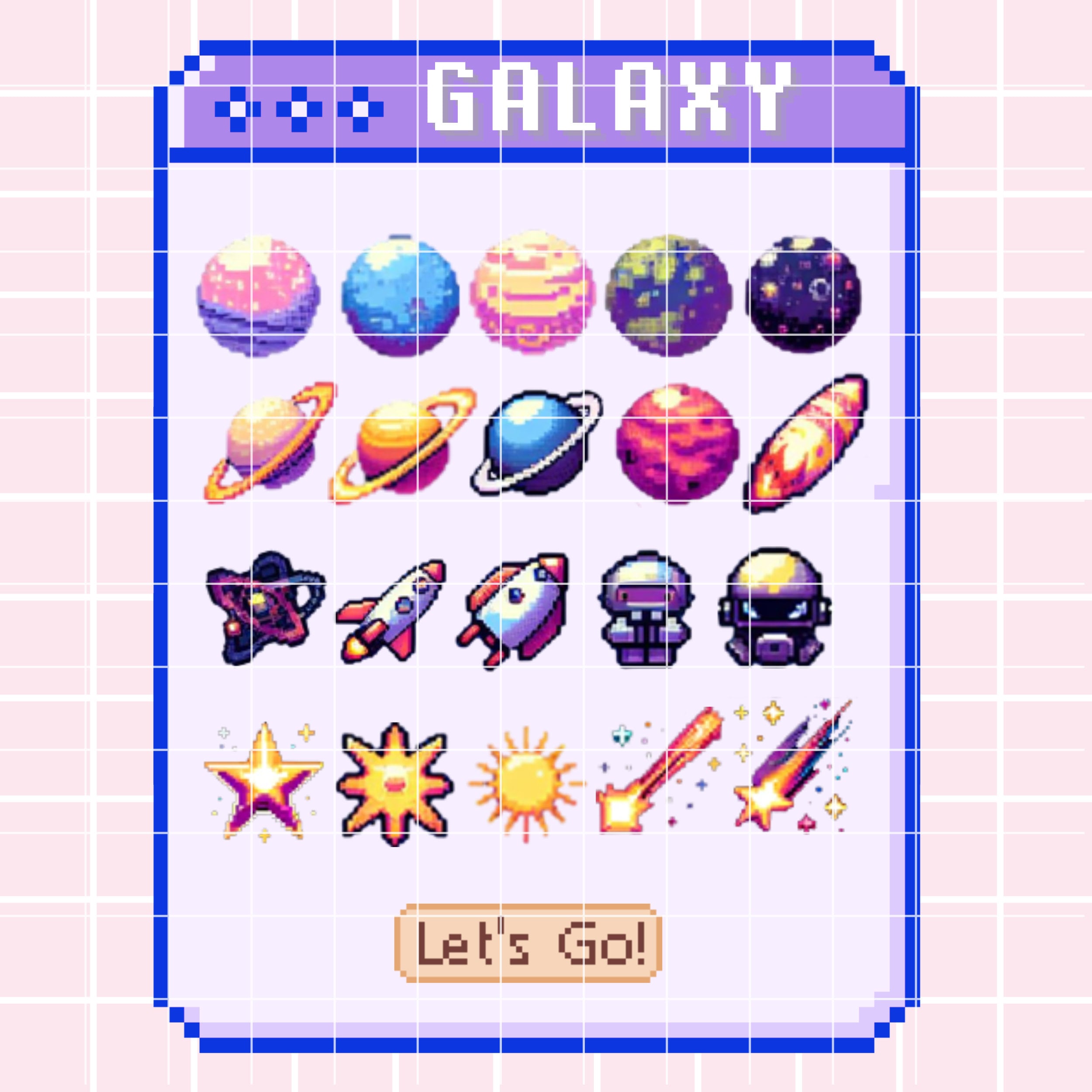 Pixel Art Icon Emote Pack: Food, Cozy, Galaxy & Games (80 PNG Files) - Etsy