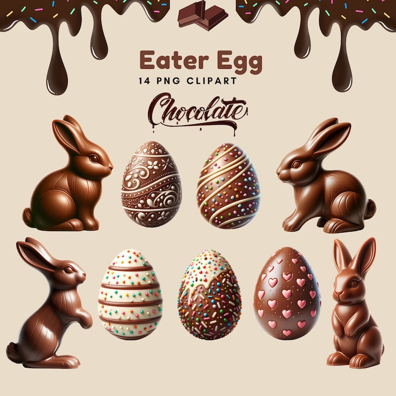 Chocolate Egg Clipart - Etsy