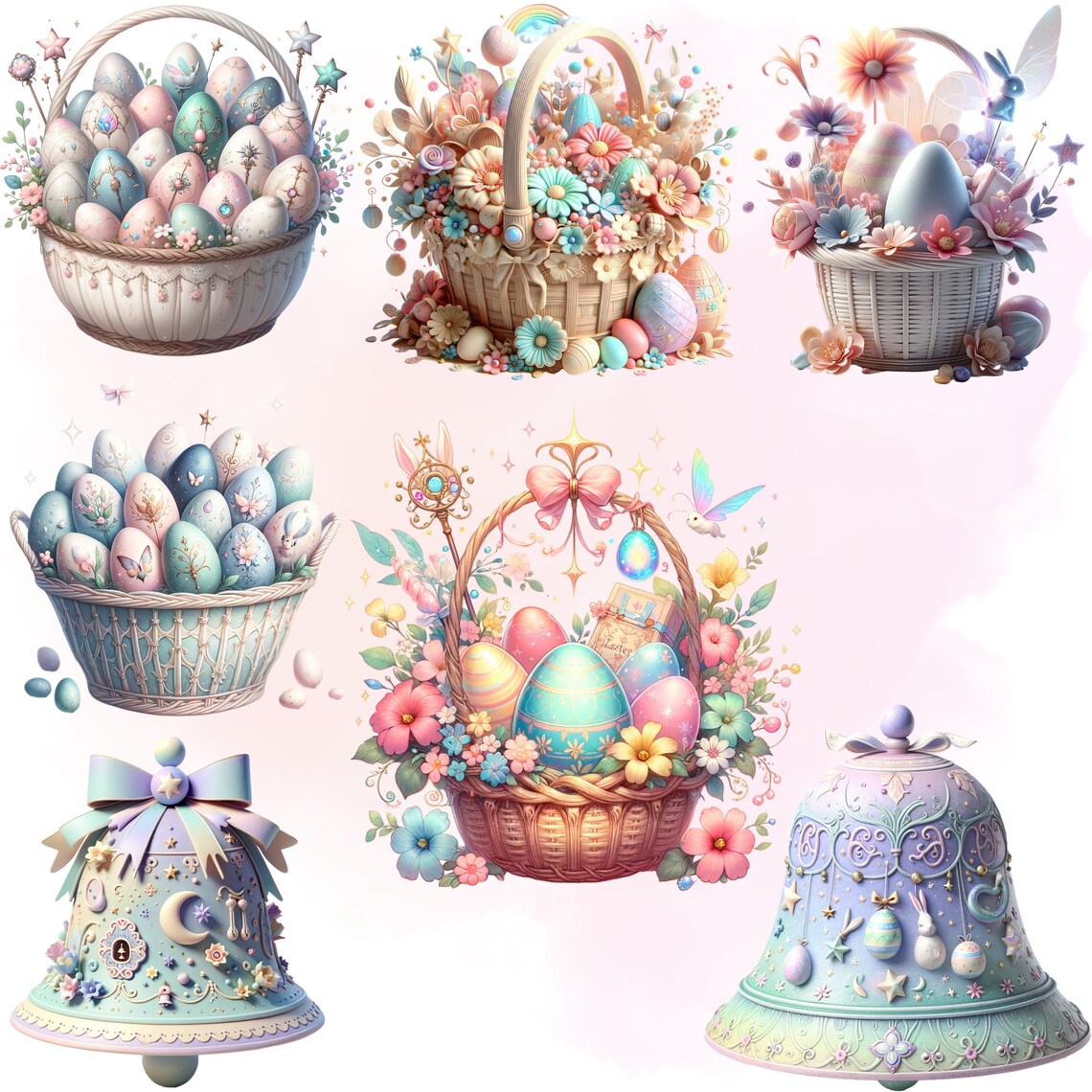 Enchanted Easter Wonders Magical Easter Themed Clipart, 27 PNG Fantasy ...