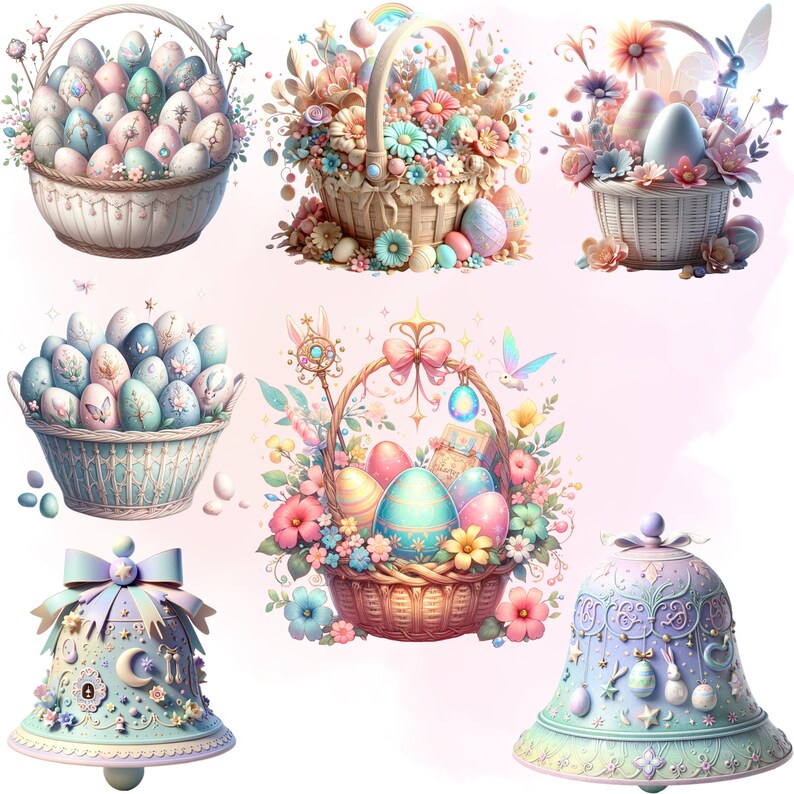 Enchanted Easter Wonders - Magical Easter Themed Clipart, 27 PNG ...