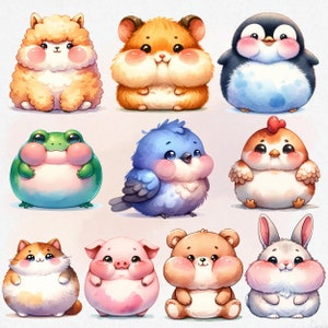 Fat Animal Clipart Collection - Etsy