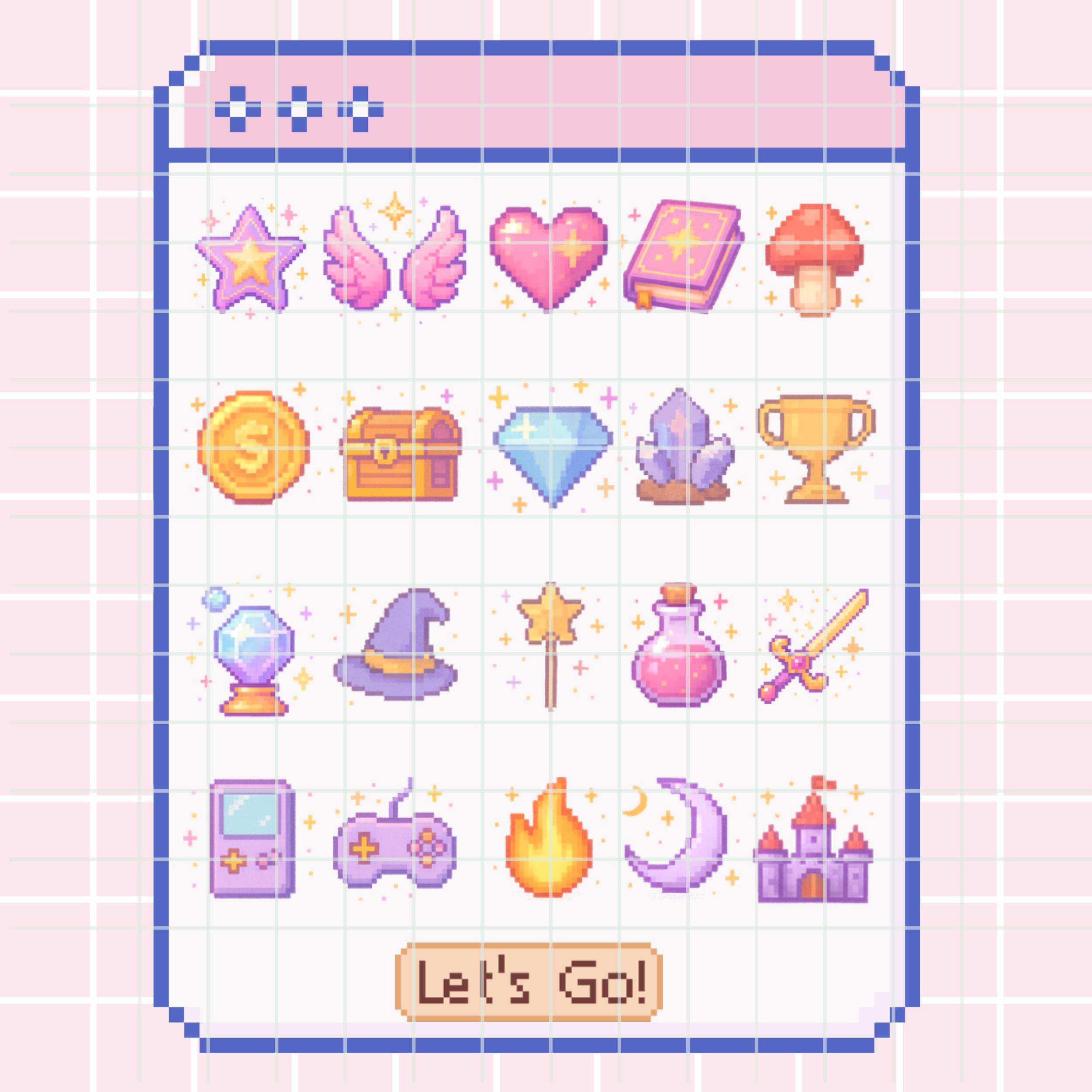 Pixel Game Icons: Magic RPG PNG Pack (128x128 Px, Digital Download - Etsy