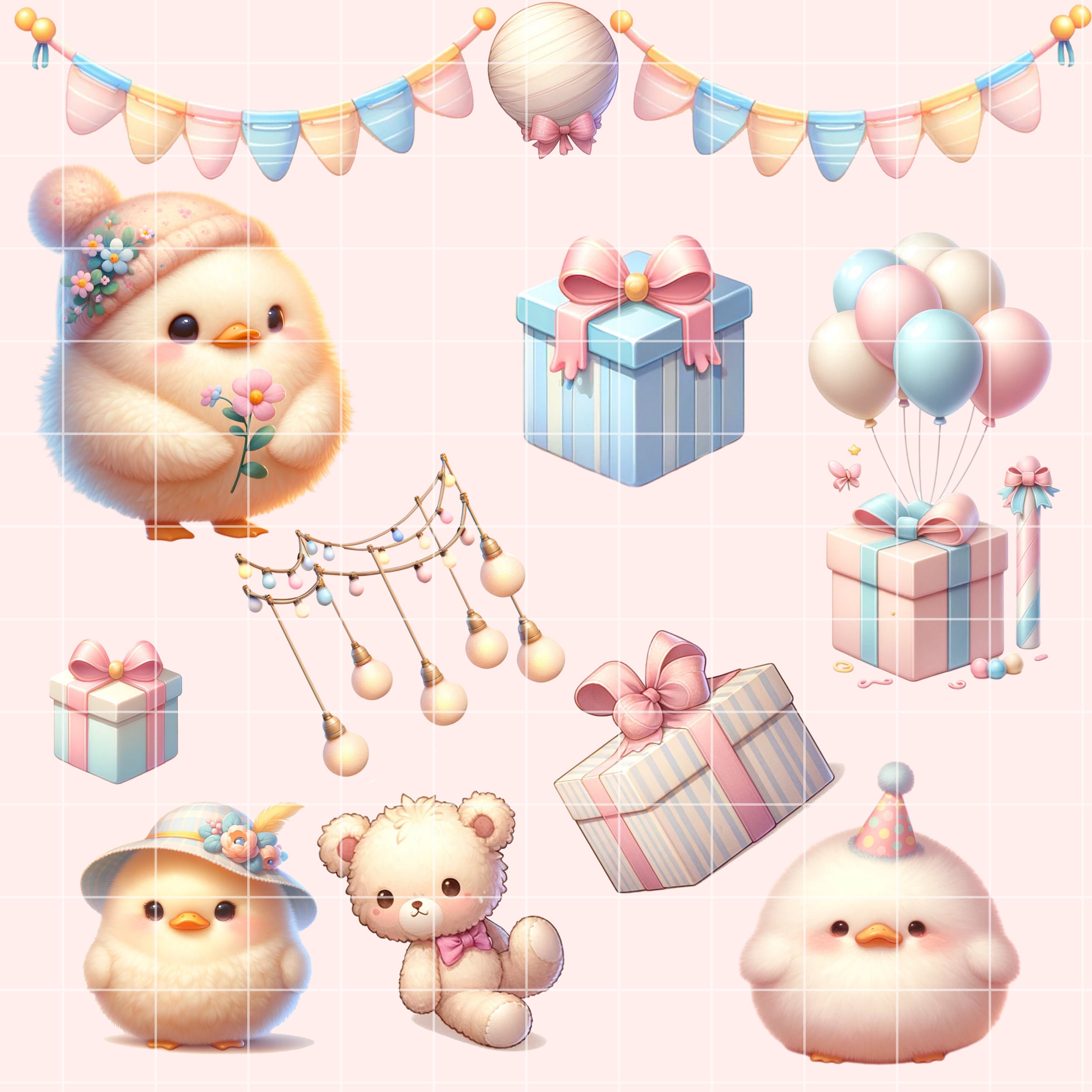 Cute Duckling Birthday Clipart Collection Commercial Use/ PNG - Etsy