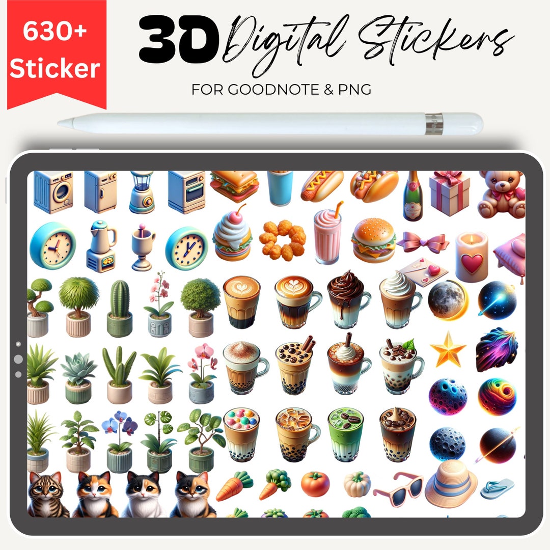 Ultimate 3D Digital Sticker Pack - Over 630+ Variety Stickers for ...