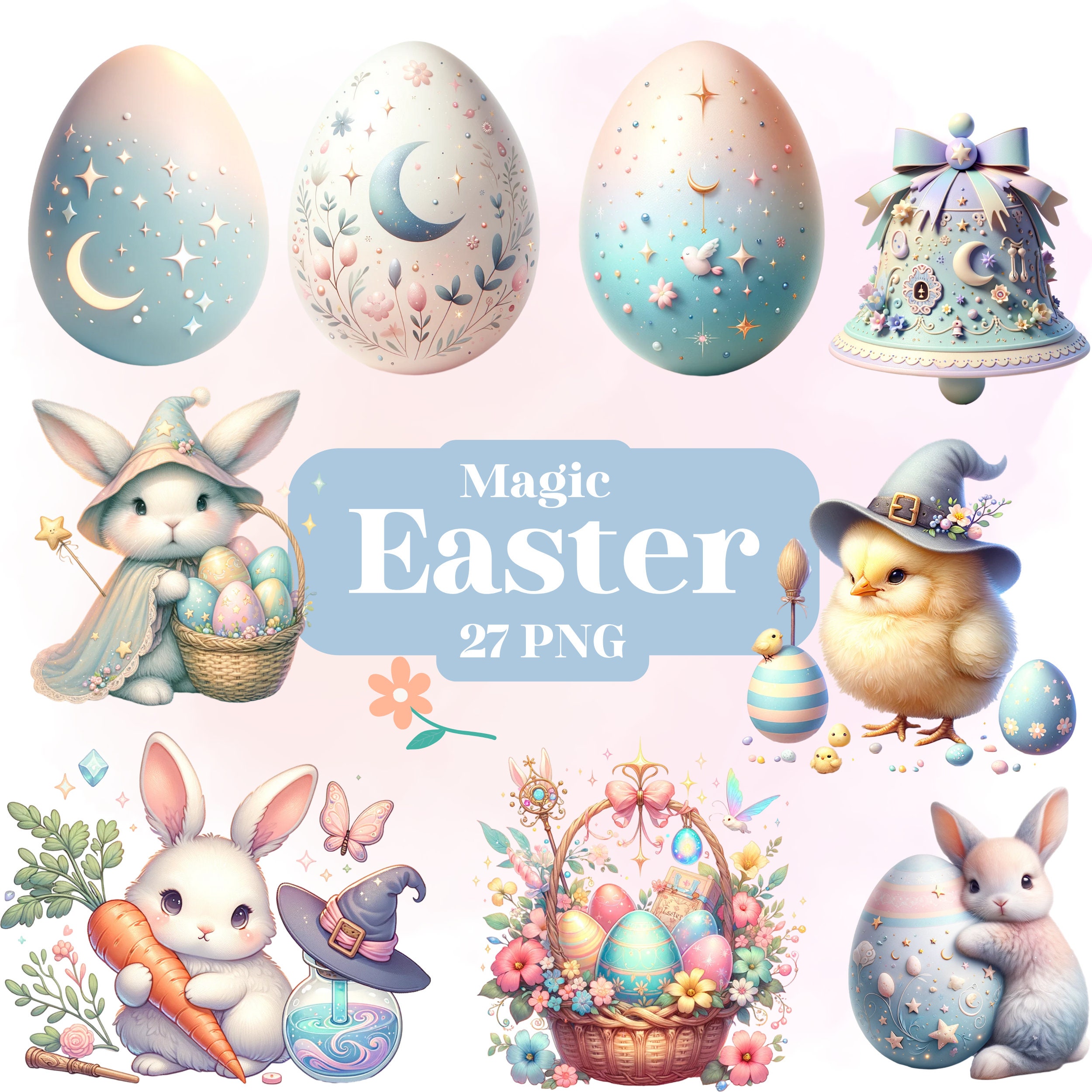 Enchanted Easter Wonders - Magical Easter Themed Clipart, 27 PNG ...