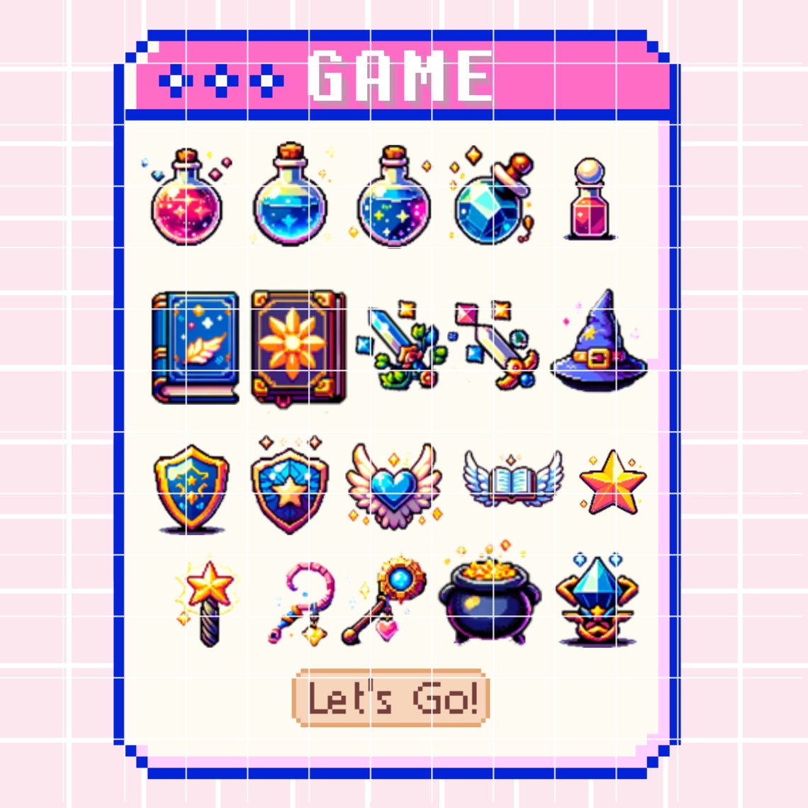 Pixel Art Icon Emote Pack: Food, Cozy, Galaxy & Games (80 PNG Files) - Etsy