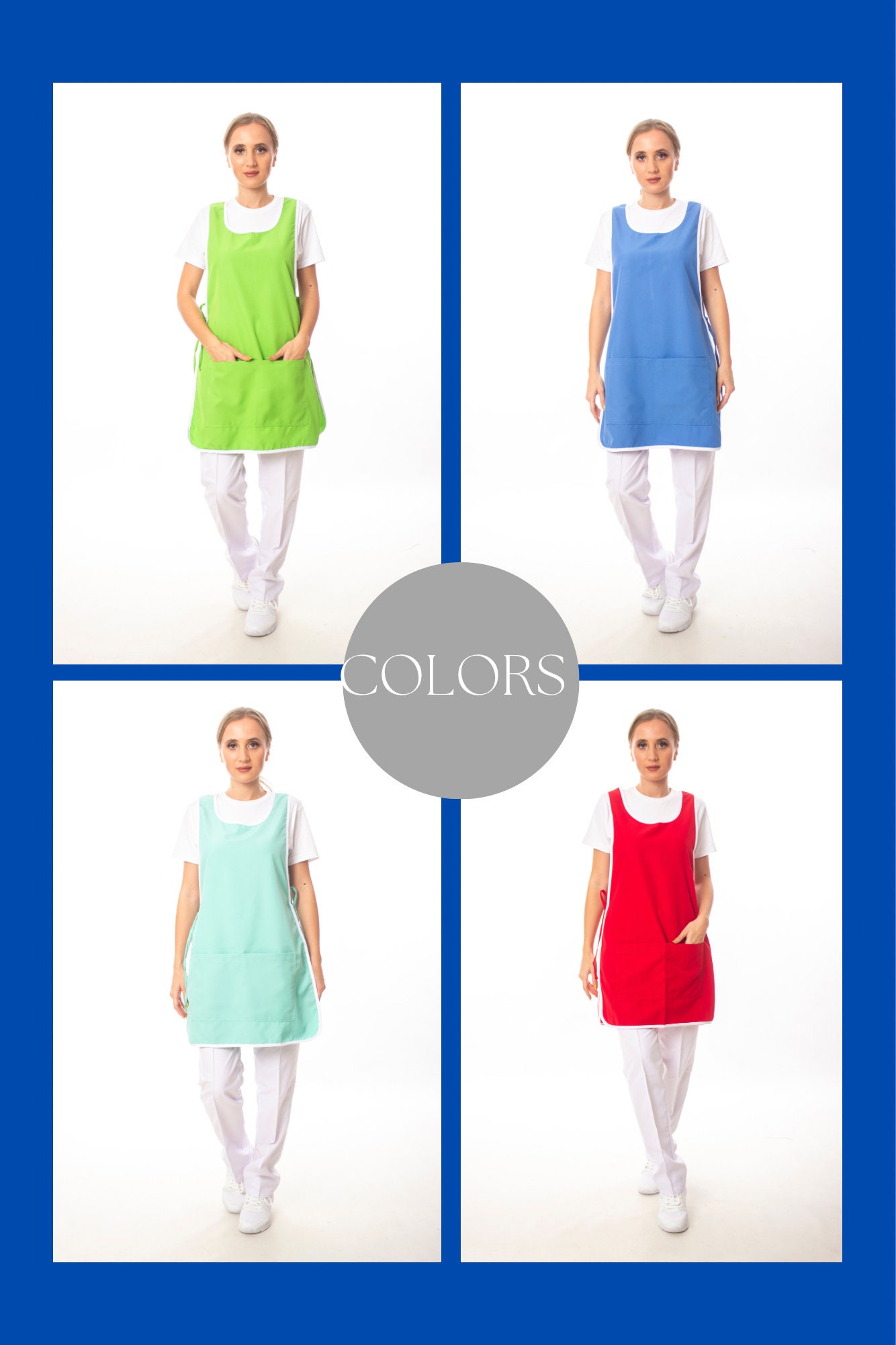 Personalised Front-pocketed Cleaning Tabard, Housekeeping Staff ...