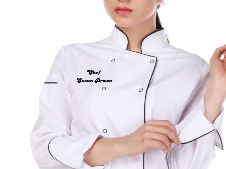 Women’s Chef Jacket With Custom Name Embroidery - Etsy