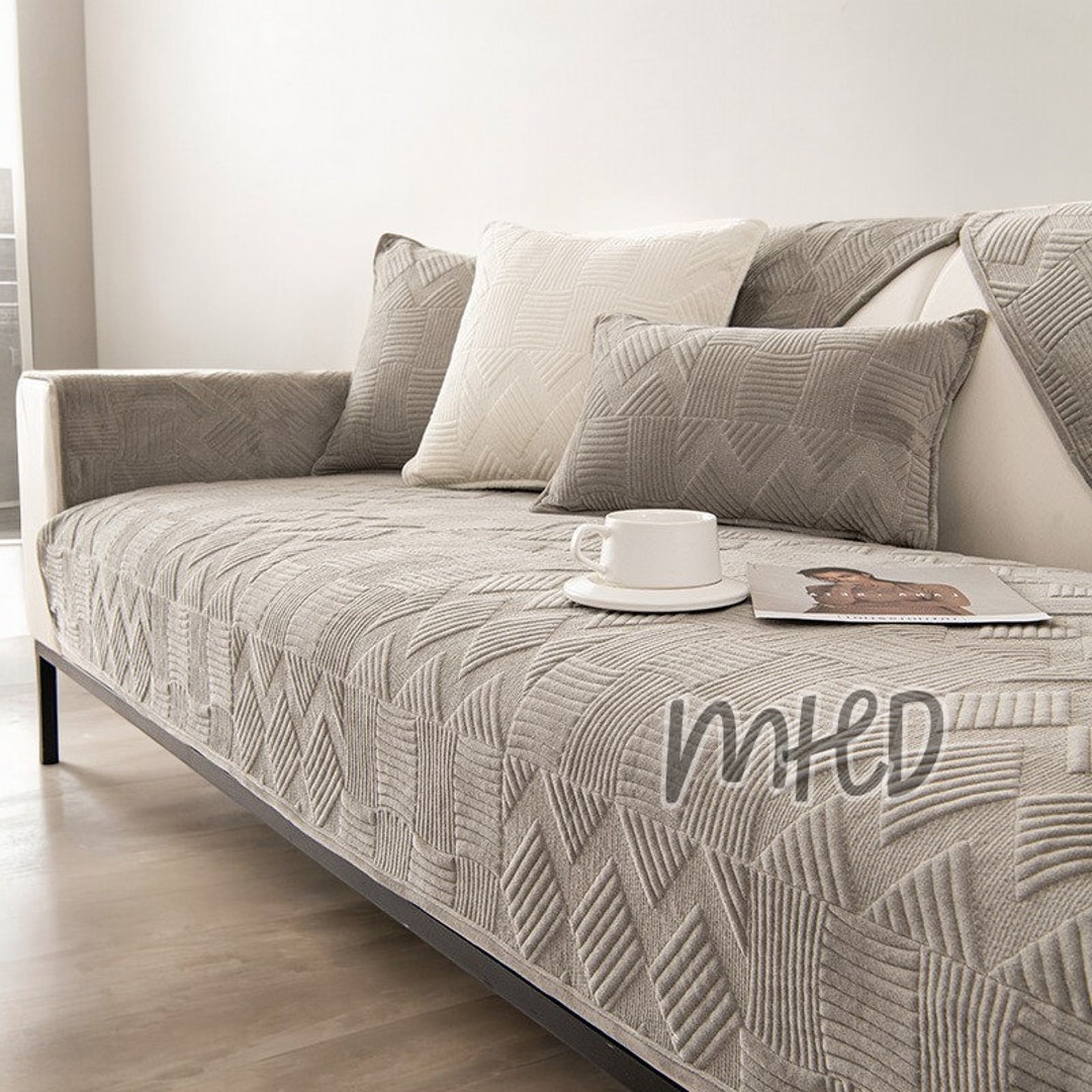 Modern Geometric Pattern Couch Cover Geometry Pattern Sofa Cover ...