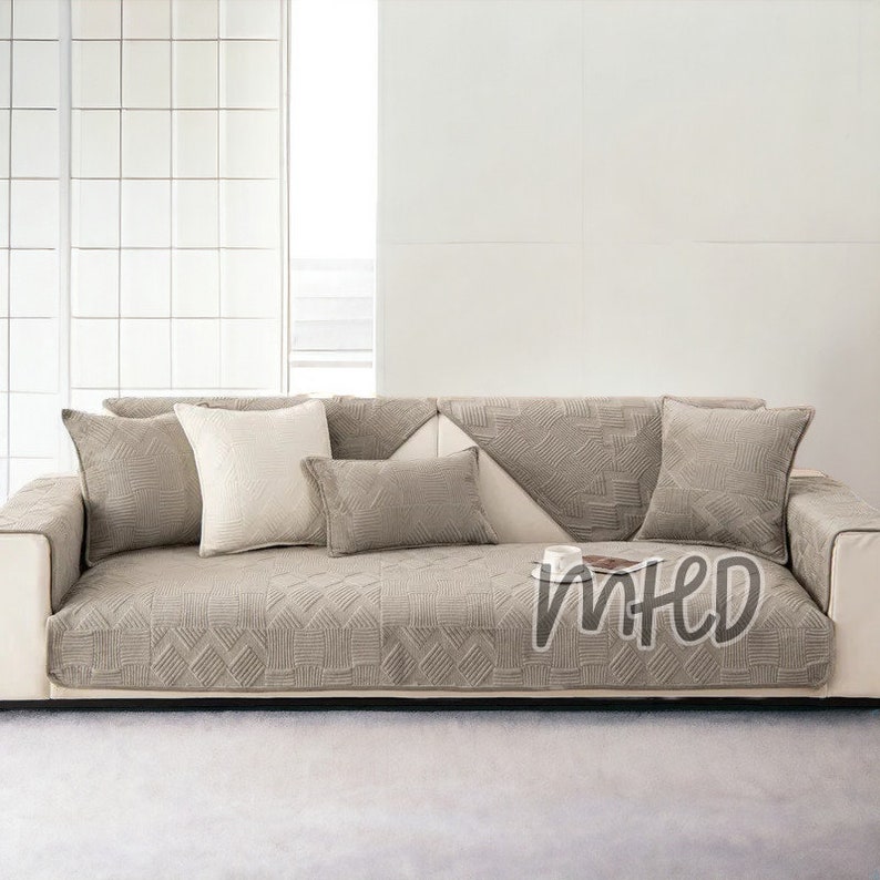 Modern Geometric Pattern Couch Cover Geometry Pattern Sofa Cover ...