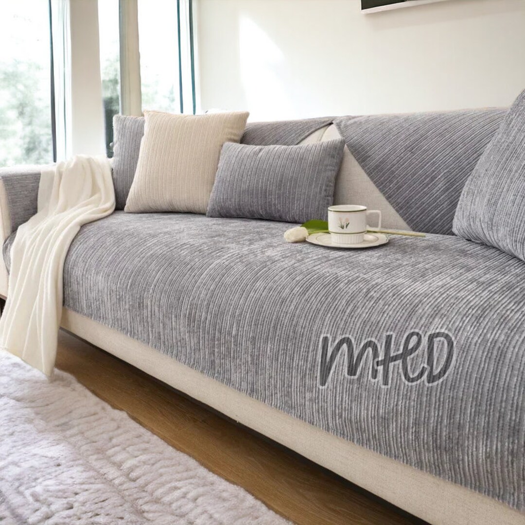 Non Slip Solid Color Sofa Cover Settee Cover for Pet, Simple Pattern ...