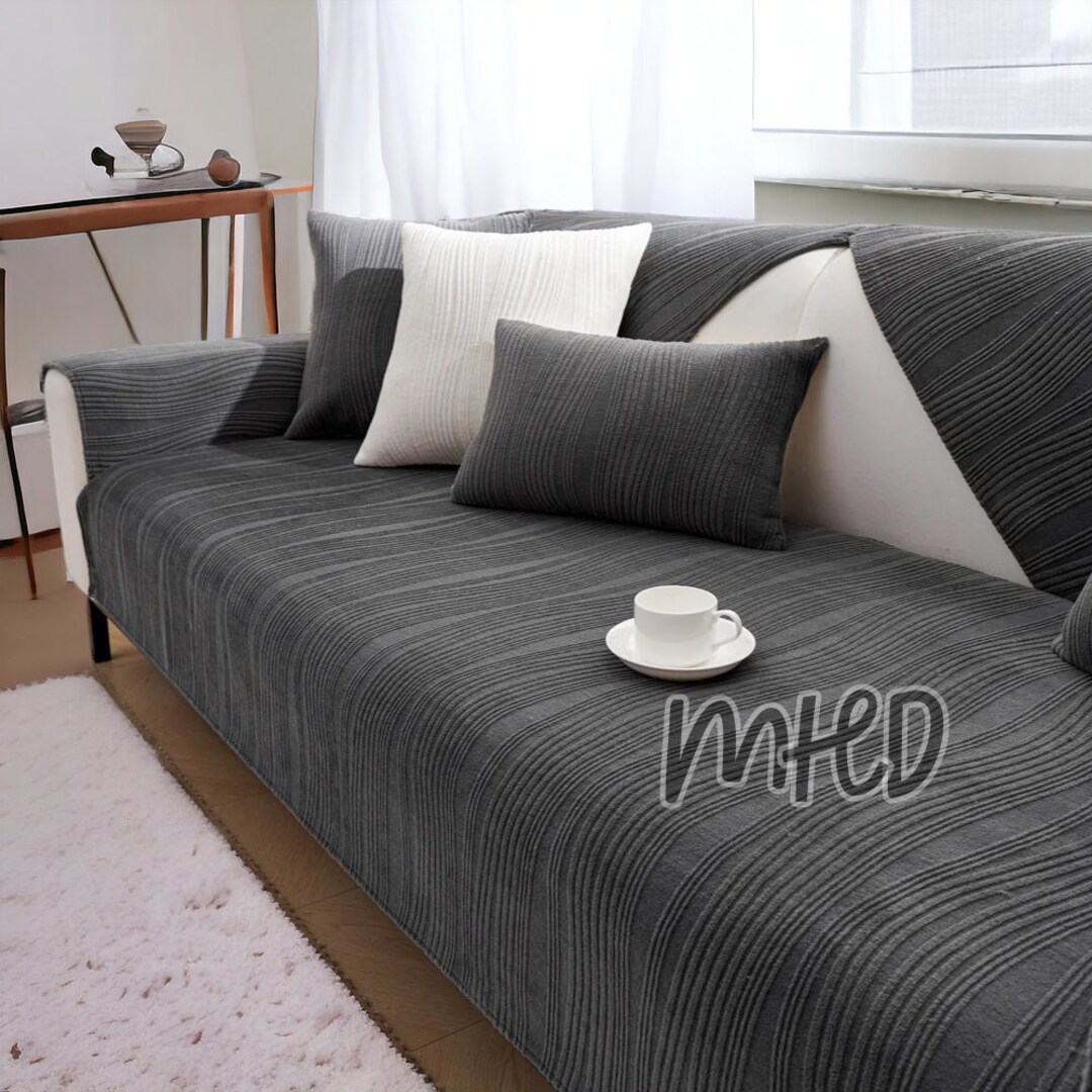 Soft Simple Pattern Sofa Cover Simple Design Couch Cover, Plain Style ...
