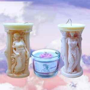 Aphrodite Statue Greek Goddess | 3 Designs | Pillar Candle | Greek Myth ...