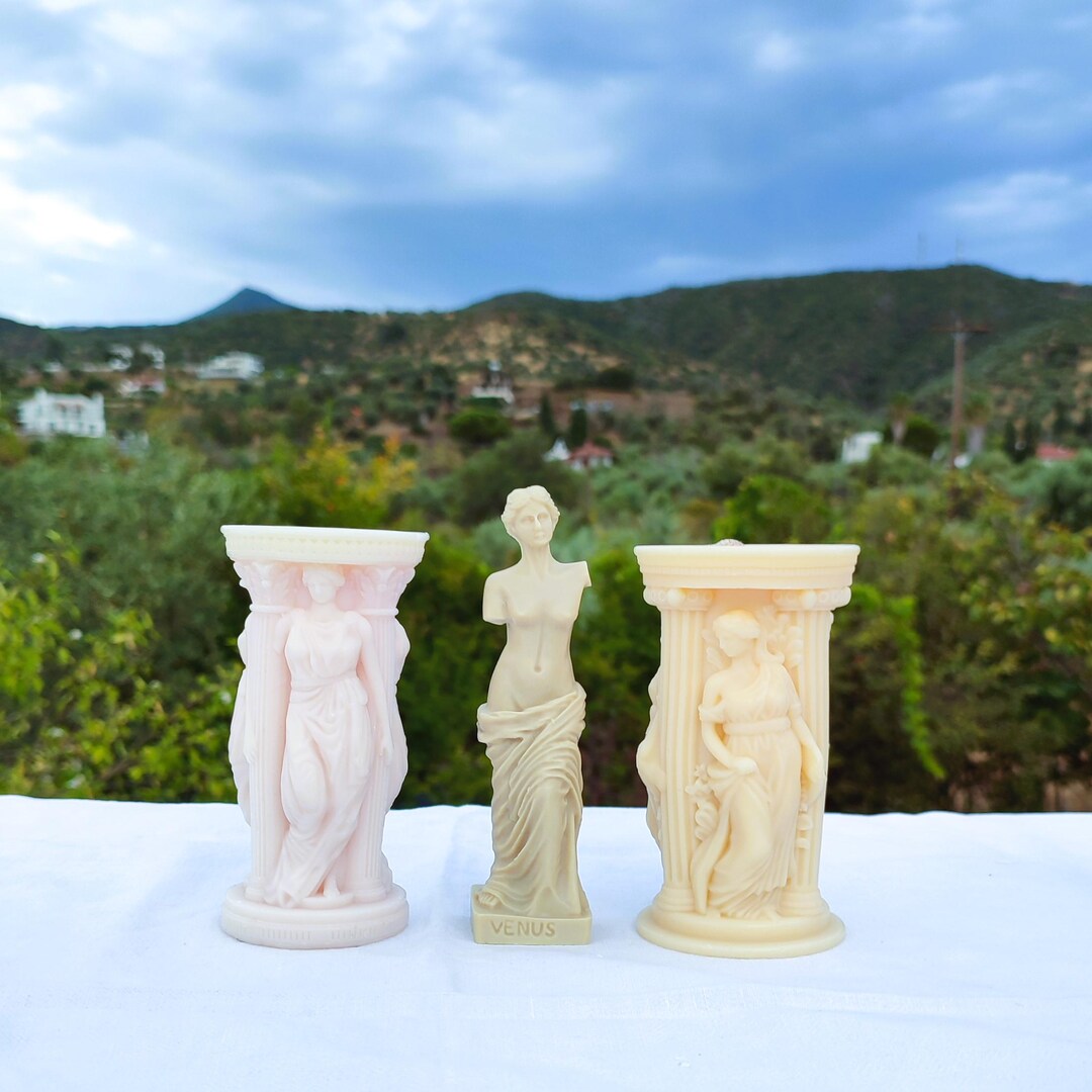 Aphrodite Statue Greek Goddess | 3 Designs | Pillar Candle | Greek Myth ...