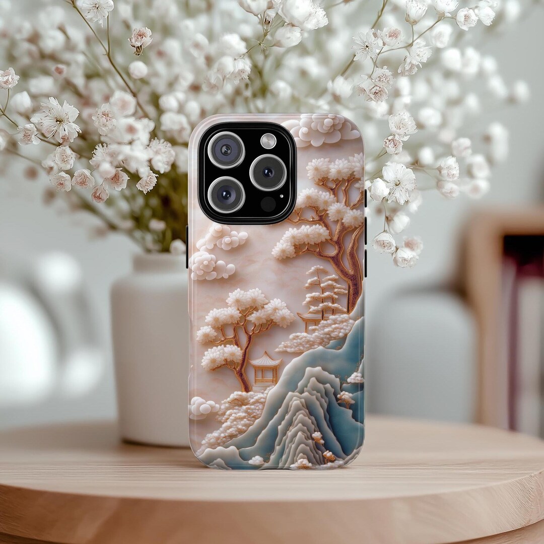Asian Jade Carving Tough Phone Case | iPhone 17, 16, 15, 14, 13, 12 ...