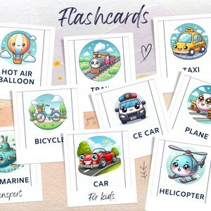 Vehicles Flashcards for Kids Ready to Print - Etsy