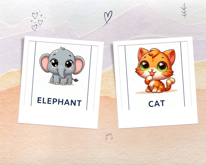 Animal Flashcards for Kids Ready to Print - Etsy