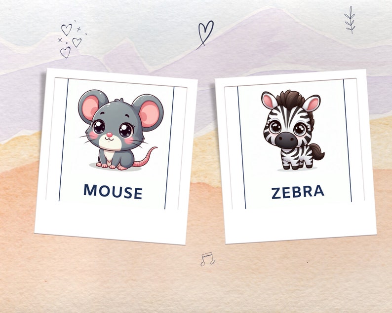 Animal Flashcards for Kids Ready to Print - Etsy