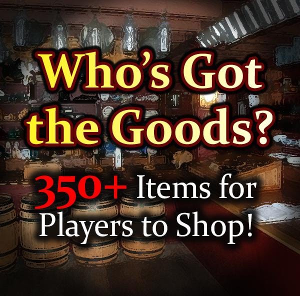 DND General Store Shop List - Over 350 Items for Players to Buy - DM ...