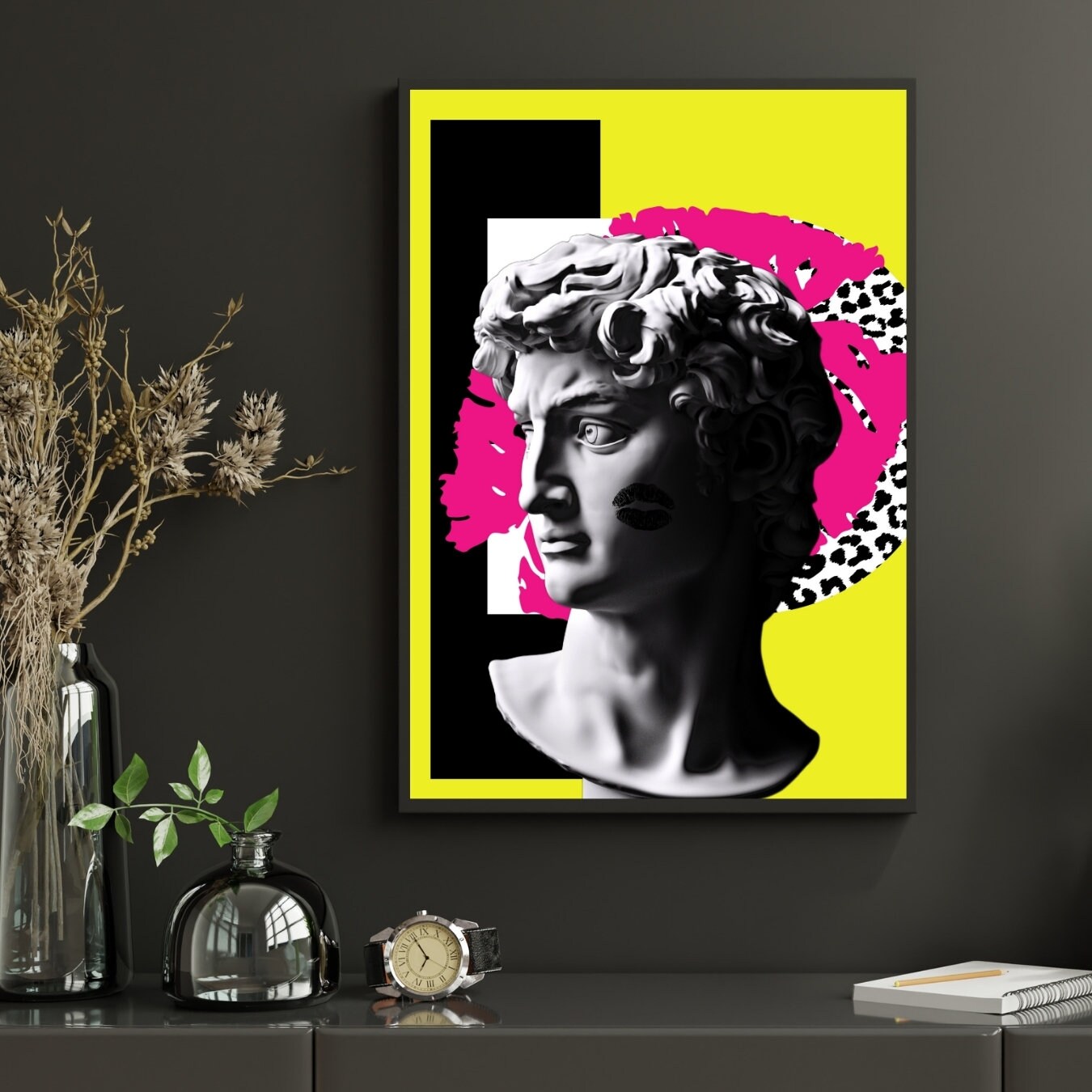 Set of 3 Statue Pop Art Prints, Historical Art Reproduction ...