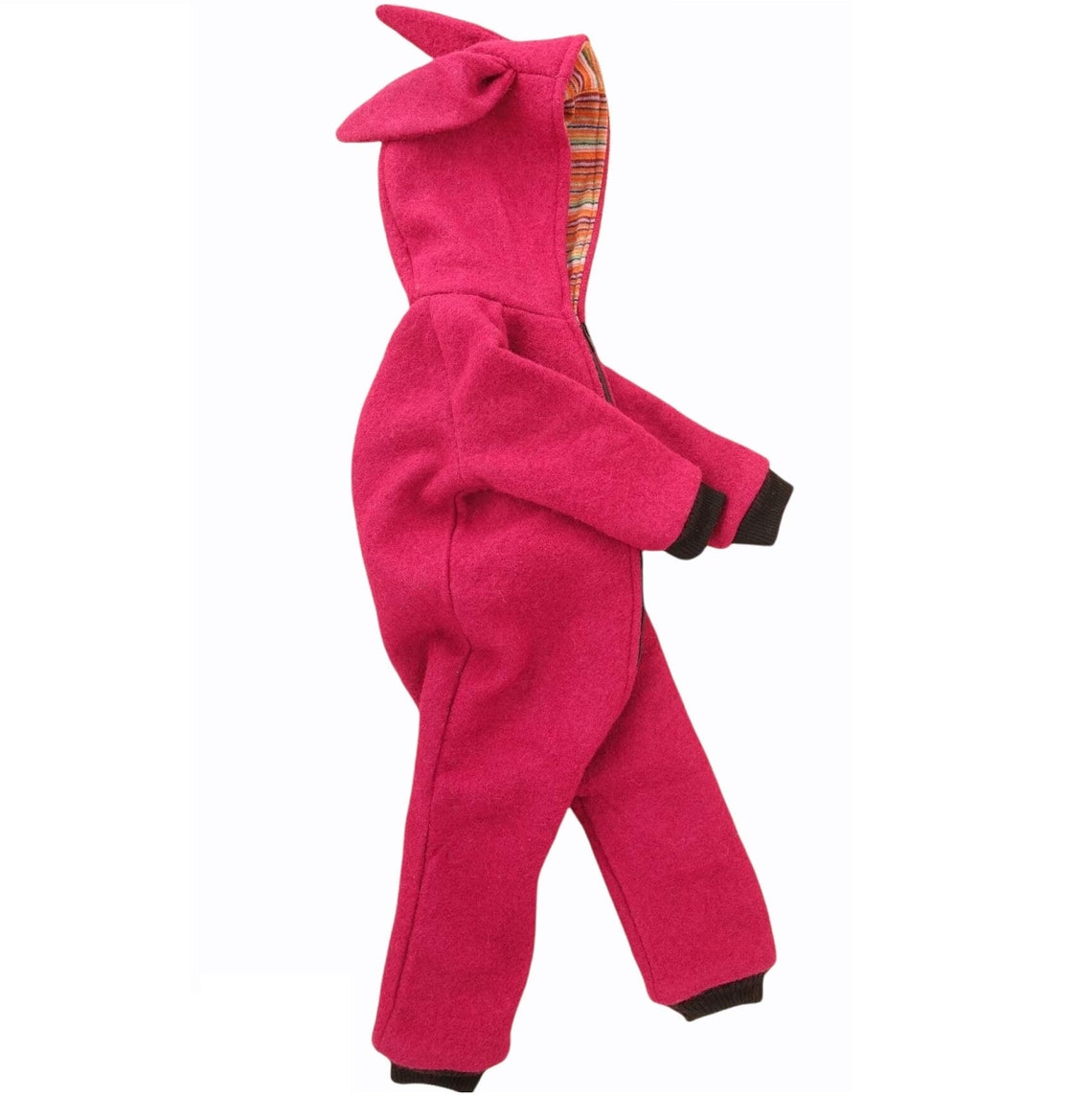 Wool Overalls for Kids Soft Warm Bunny Bunting Ears Hood Bodysuit for ...