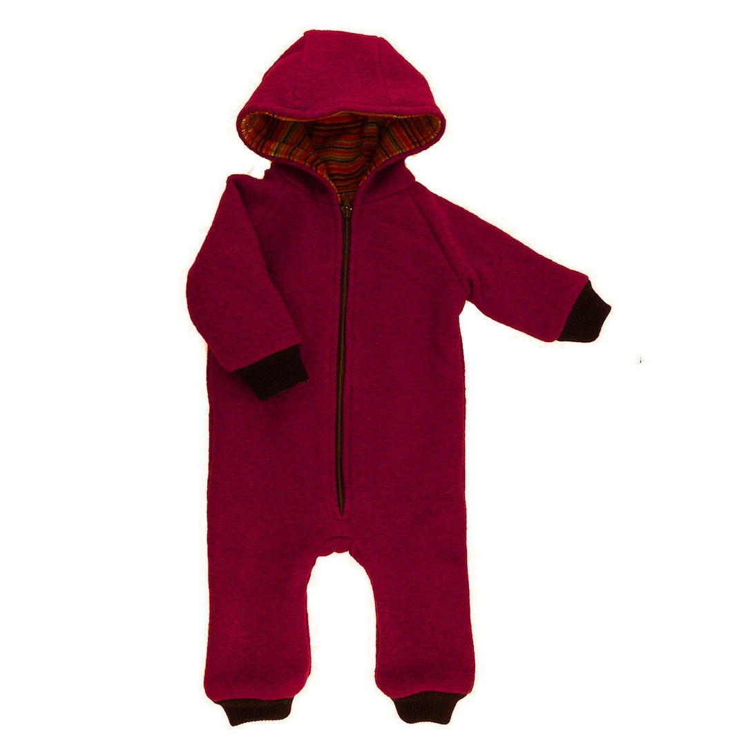 Kids Overalls, Warm Wool Toddler Overall With Hood, Onepiece Zip up ...
