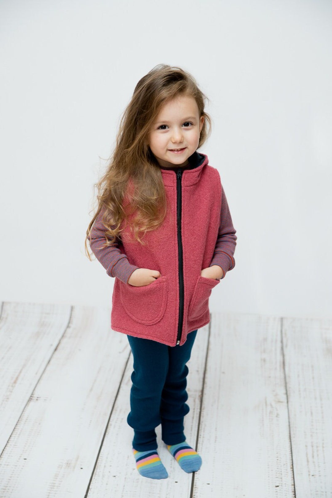 Boiled Wool Vest, Different Colors, Forest Kindergarden, With Zipper ...