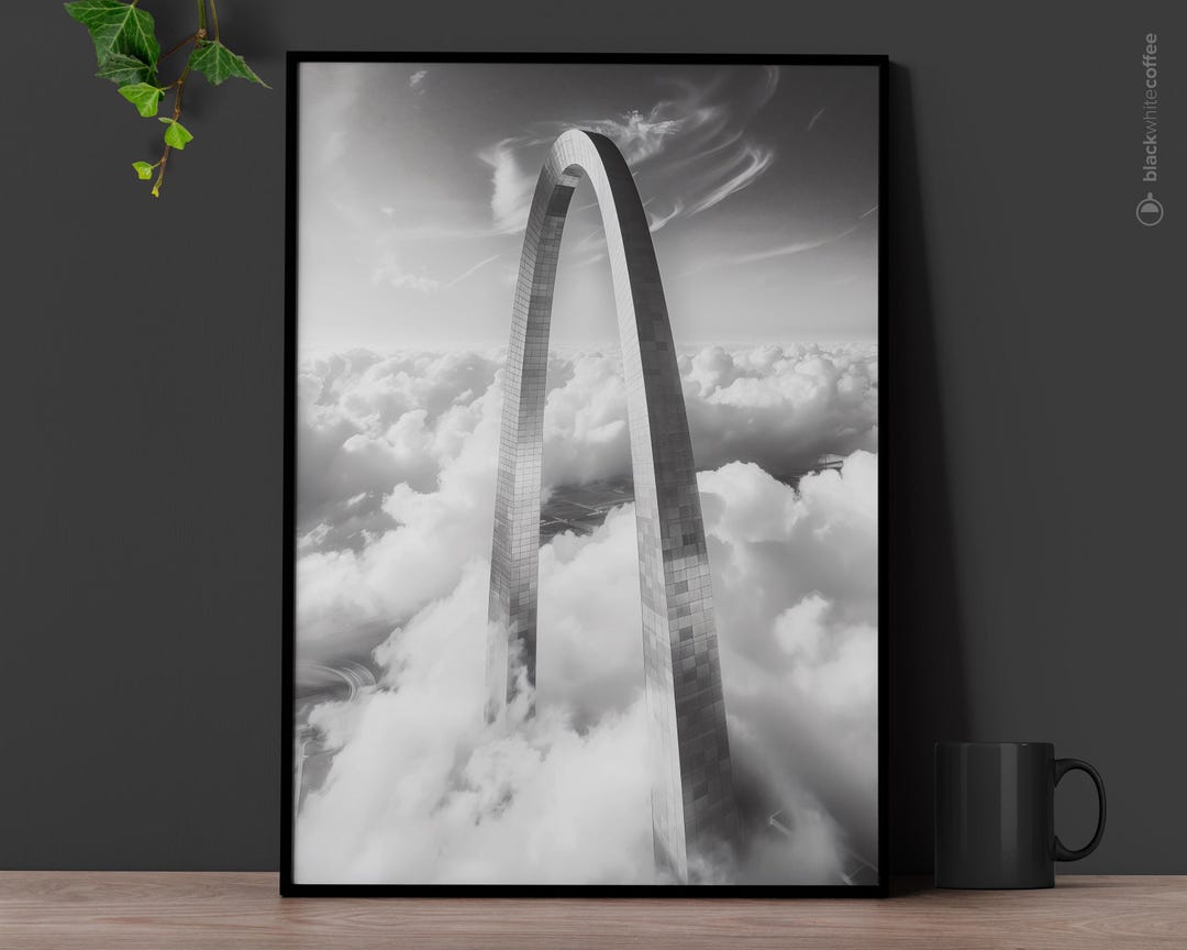 Gateway Arch Poster, the St. Louis Arch in Missouri, Black & White ...