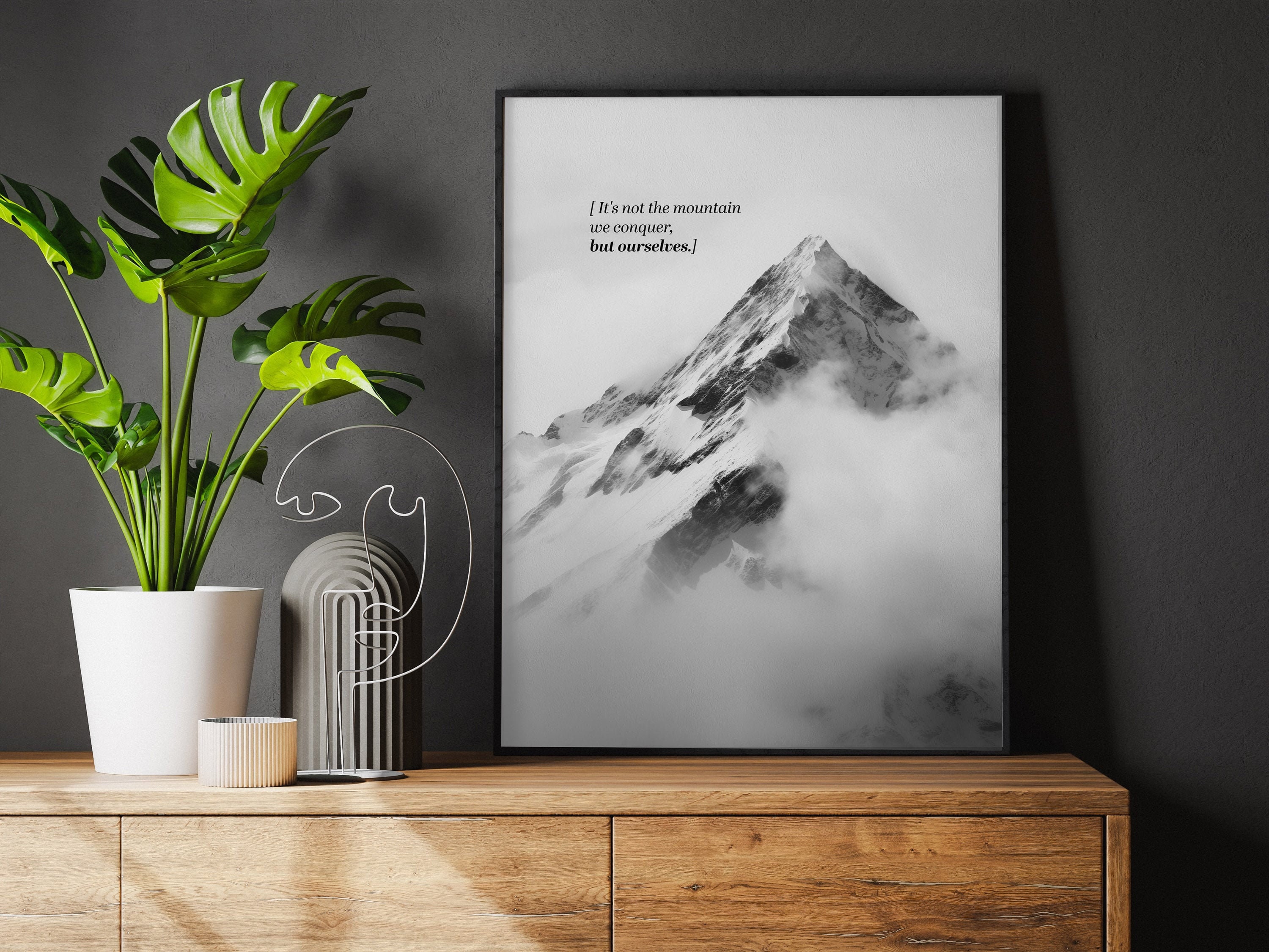 Affirmation Printable Poster, Black and White Mountains Print - Etsy