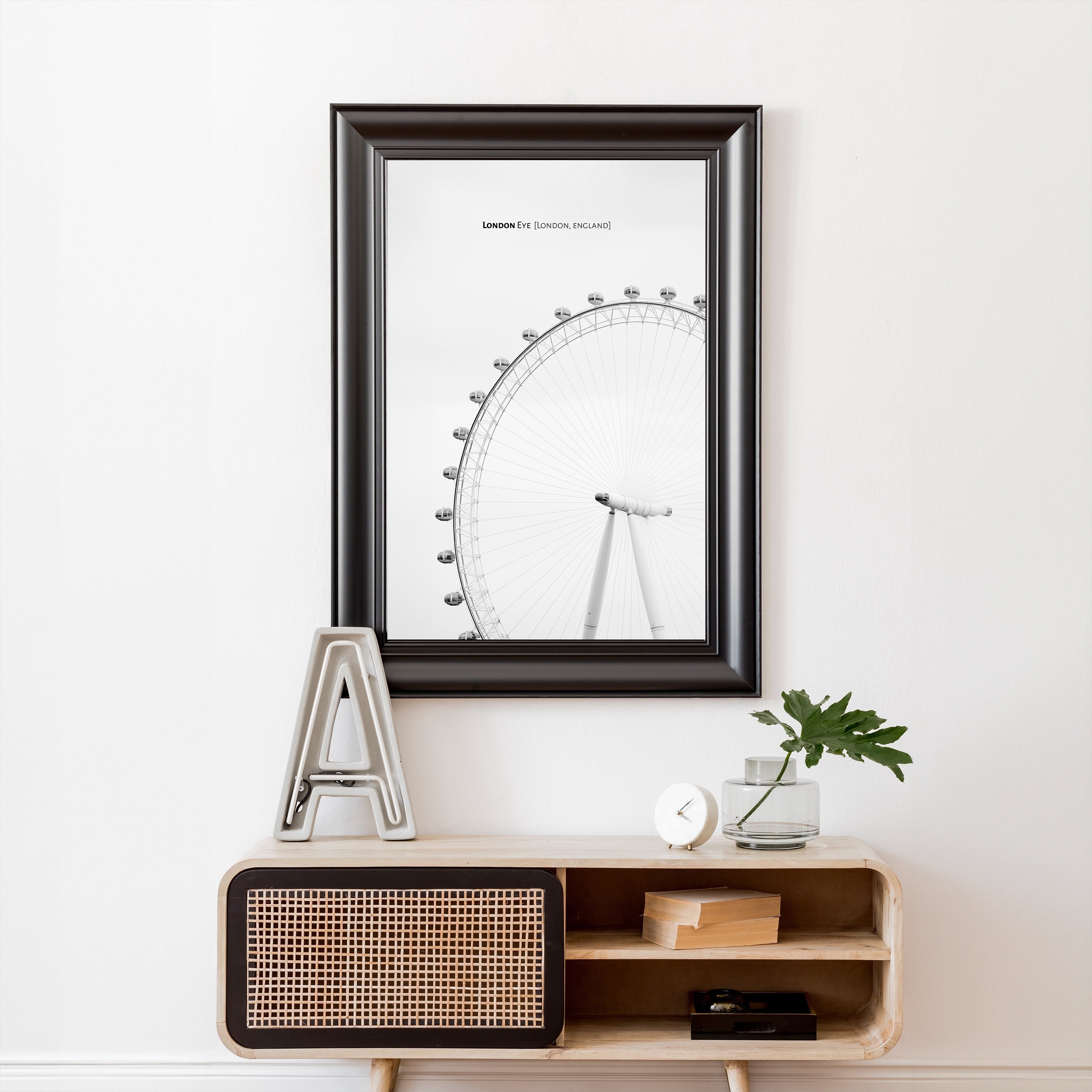 London Eye Poster. Ferris Wheel. Minimalist Black and White Printable ...