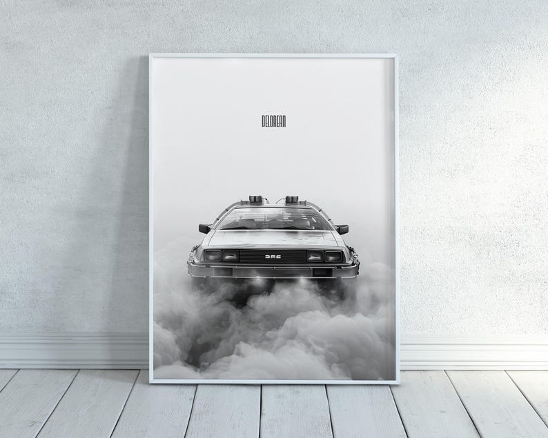 Delorean Time Machine, Back to the Future Inspired, Printable Poster ...