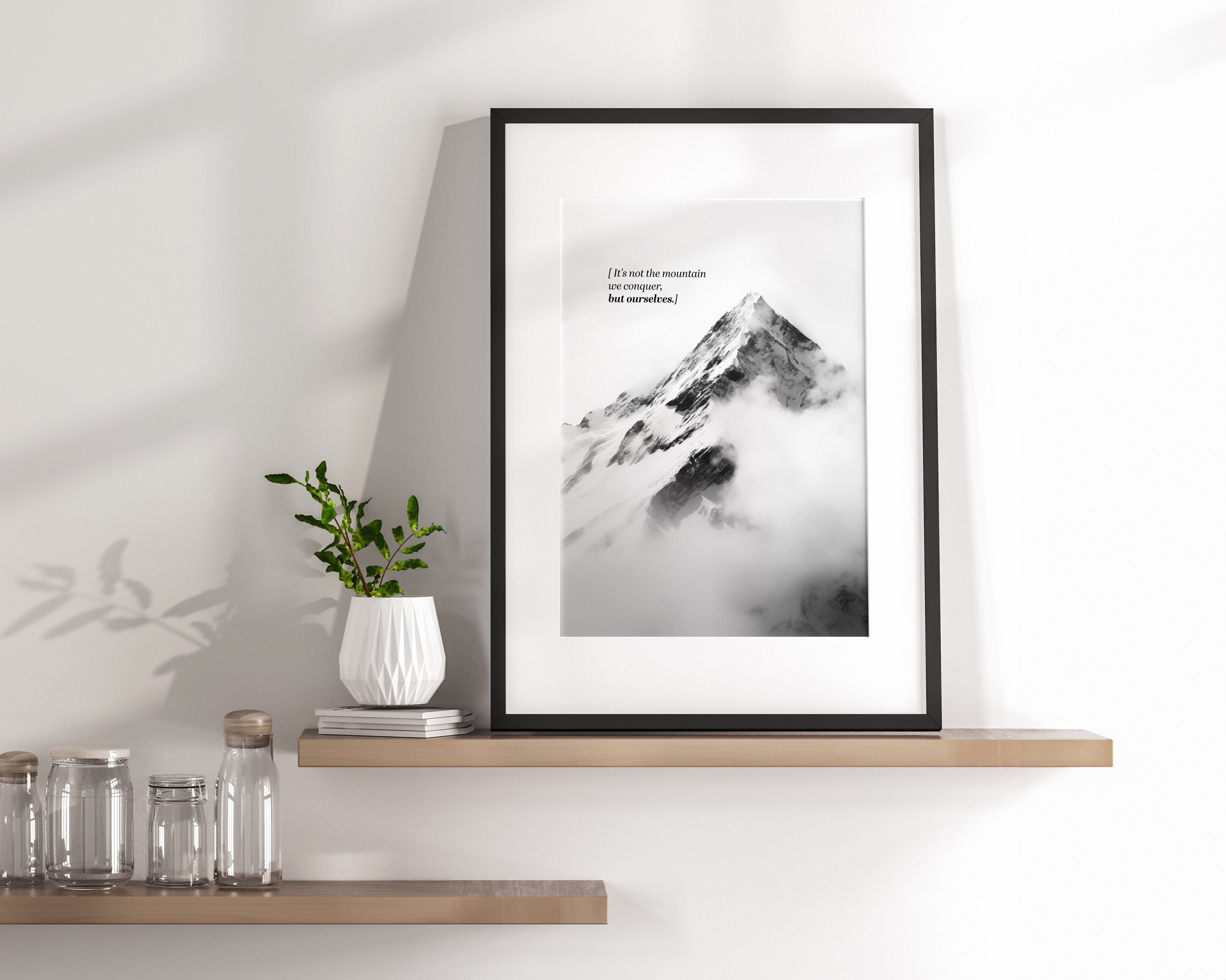 Affirmation Printable Poster, Black and White Mountains Print - Etsy