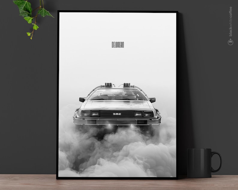 Delorean Time Machine, Back to the Future Inspired, Printable Poster ...