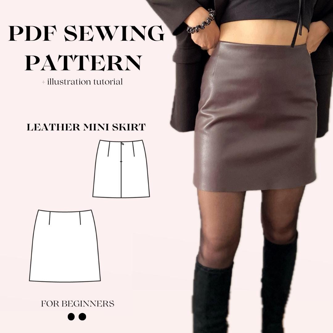 Leather Mini Skirt Sewing Pattern, Sizes S-XXL PDF Pattern - Etsy