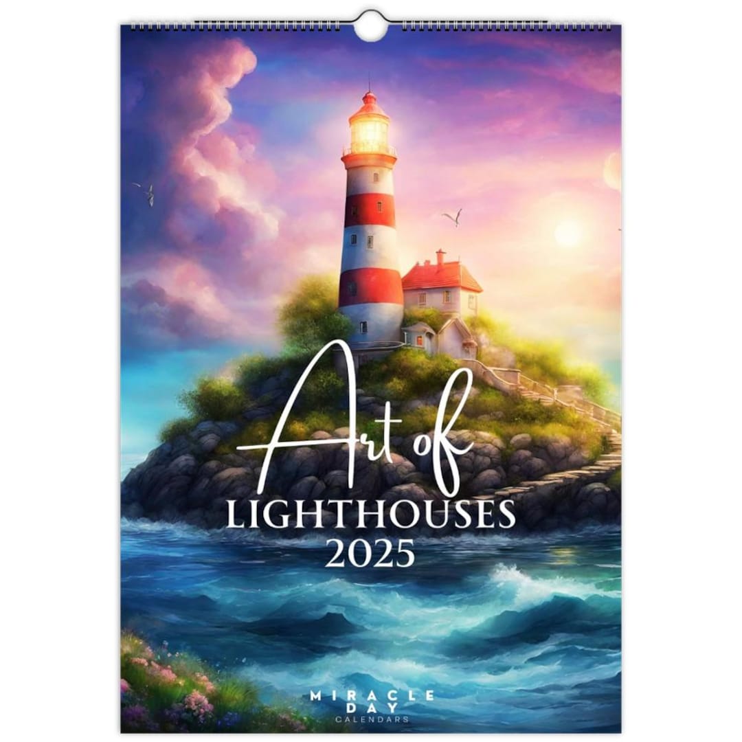 Art of Lighthouses Wall Calendar A3 A4 2025 Lighthouse, Sea, Beach ...