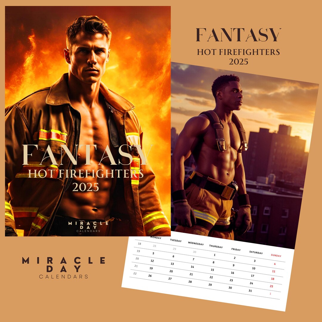 Fantasy Hot Firefighters Wall Calendar 2025 A3 A4 Firemen, Firefighter ...