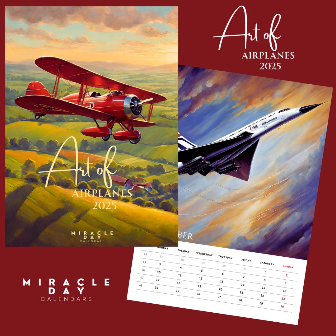 Art of Airplanes Wall Calendar A3 A4 2025 Airplanes, Aviation, Jet ...