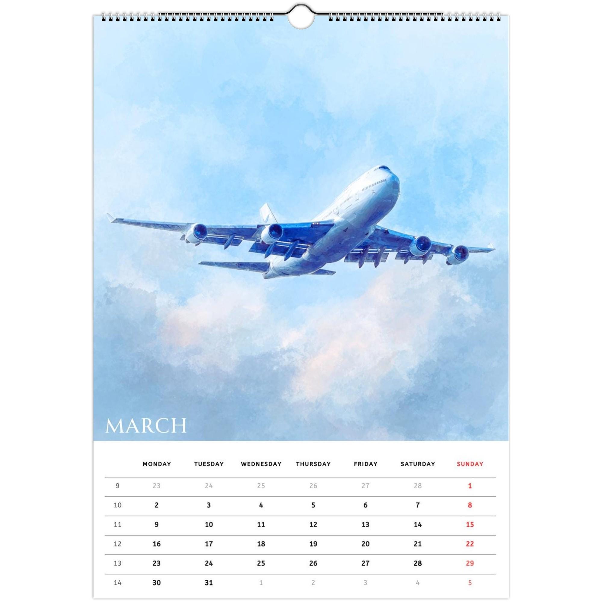 Art of Airplanes Wall Calendar A3 A4 2026 – Airplanes, Aviation, Jet ...