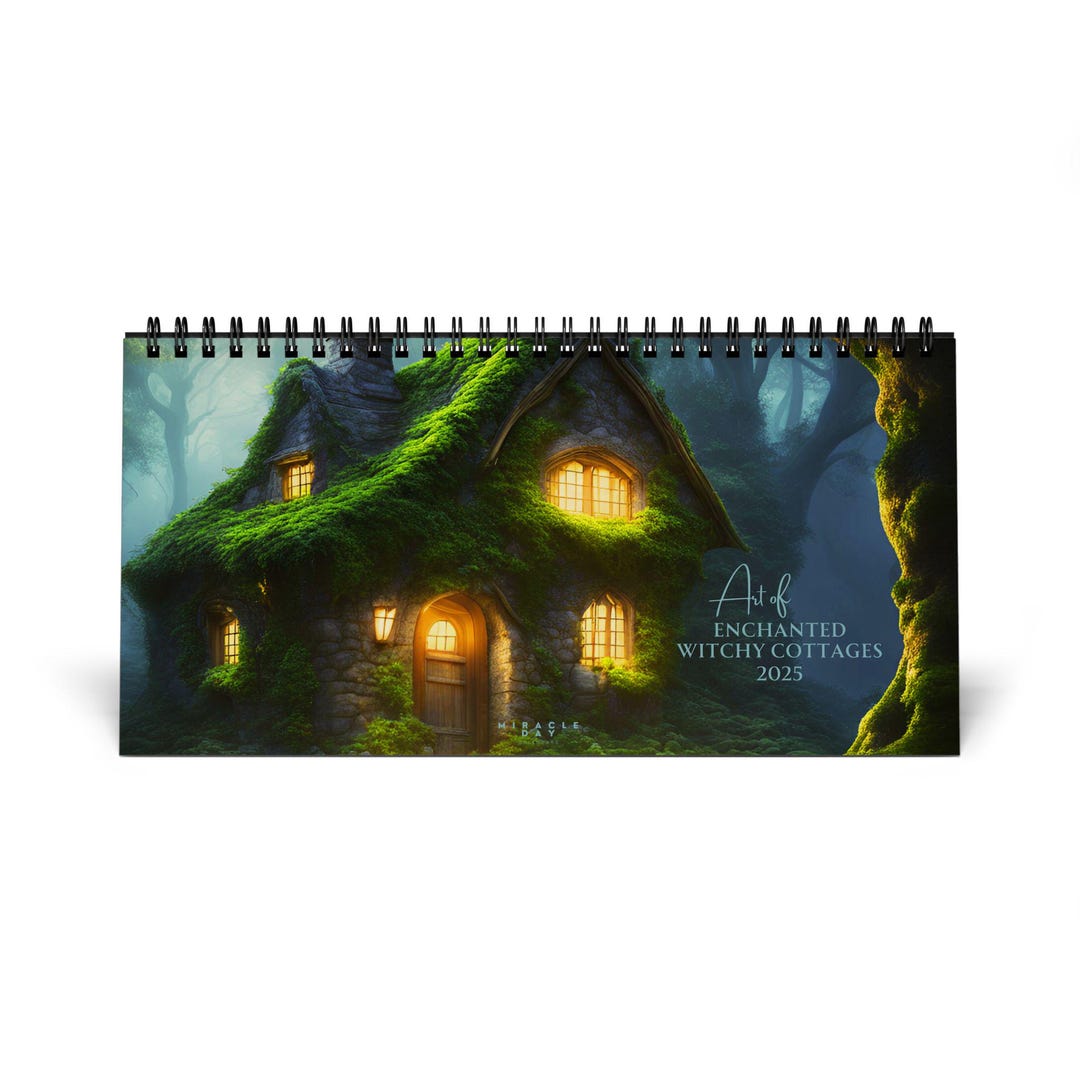 Art of Enchanted Witchy Cottages Desk Calendar 2025 Witch Calendar ...