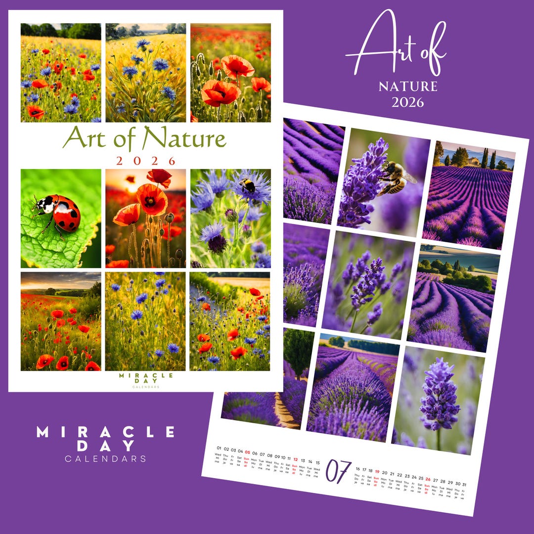 Art of Nature Wall Calendar 2026 A3 A4 - Inspirational Nature Calendar ...
