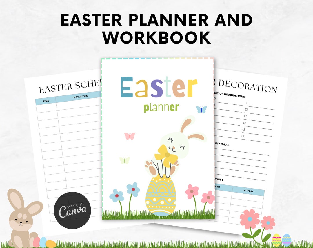 Printable Easter Planner 30 Pages, Canva Organizer for Easter, Easter Planner Instant Download ...