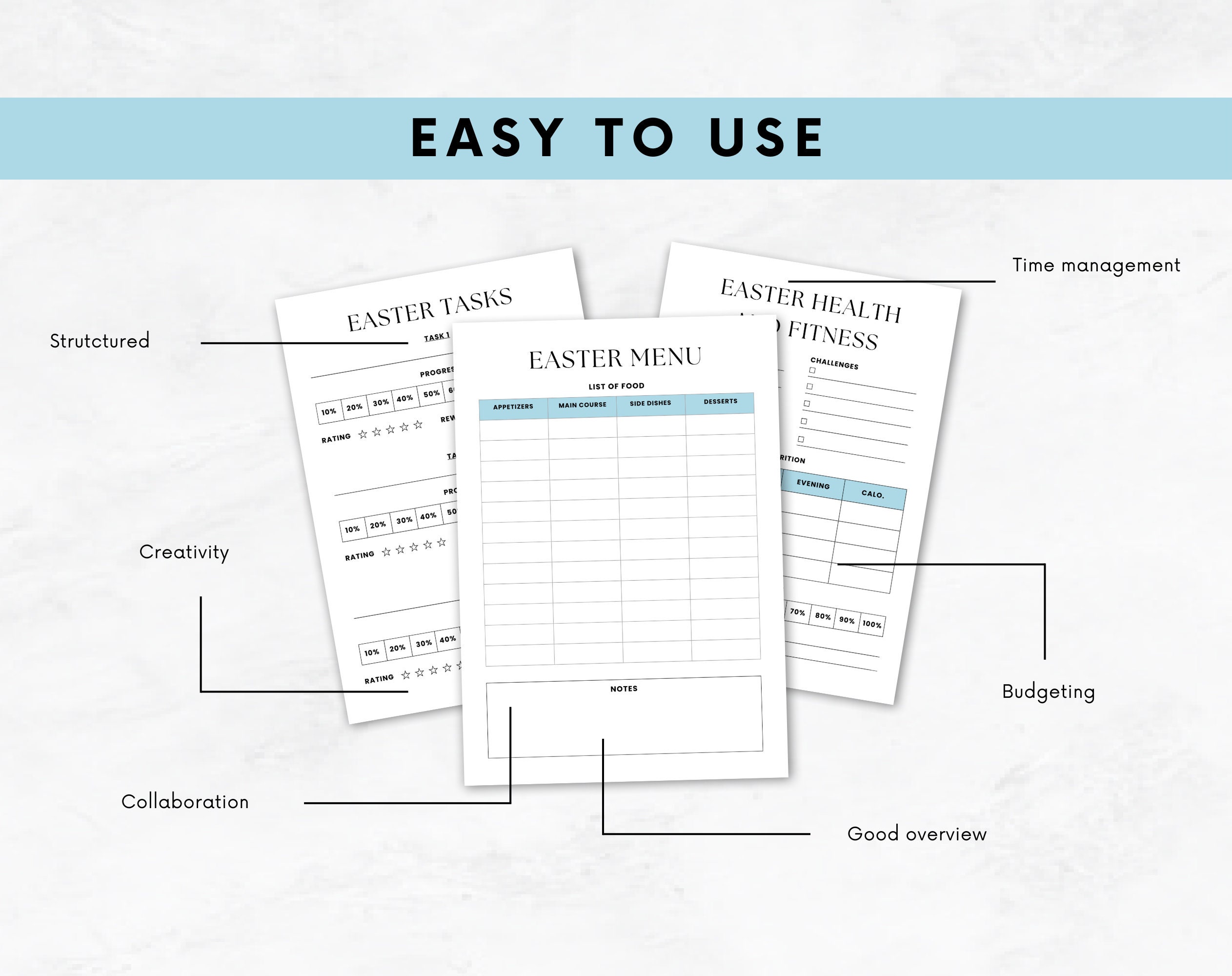 Printable Easter Planner 30 Pages, Canva Organizer for Easter, Easter ...