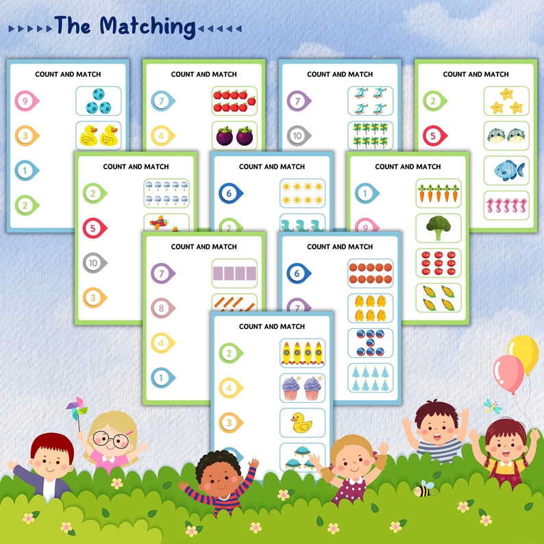 25 Printable Matching Worksheets, Match the Picture, Matching ...