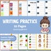 33 Pages Writing Practice, Preschool Handwriting Worksheets, Coloring ...