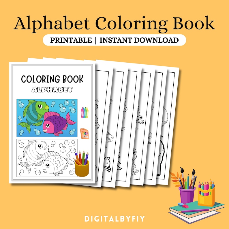27 Alphabet Coloring, Coloring Book, Coloring Pages for Home & School ...