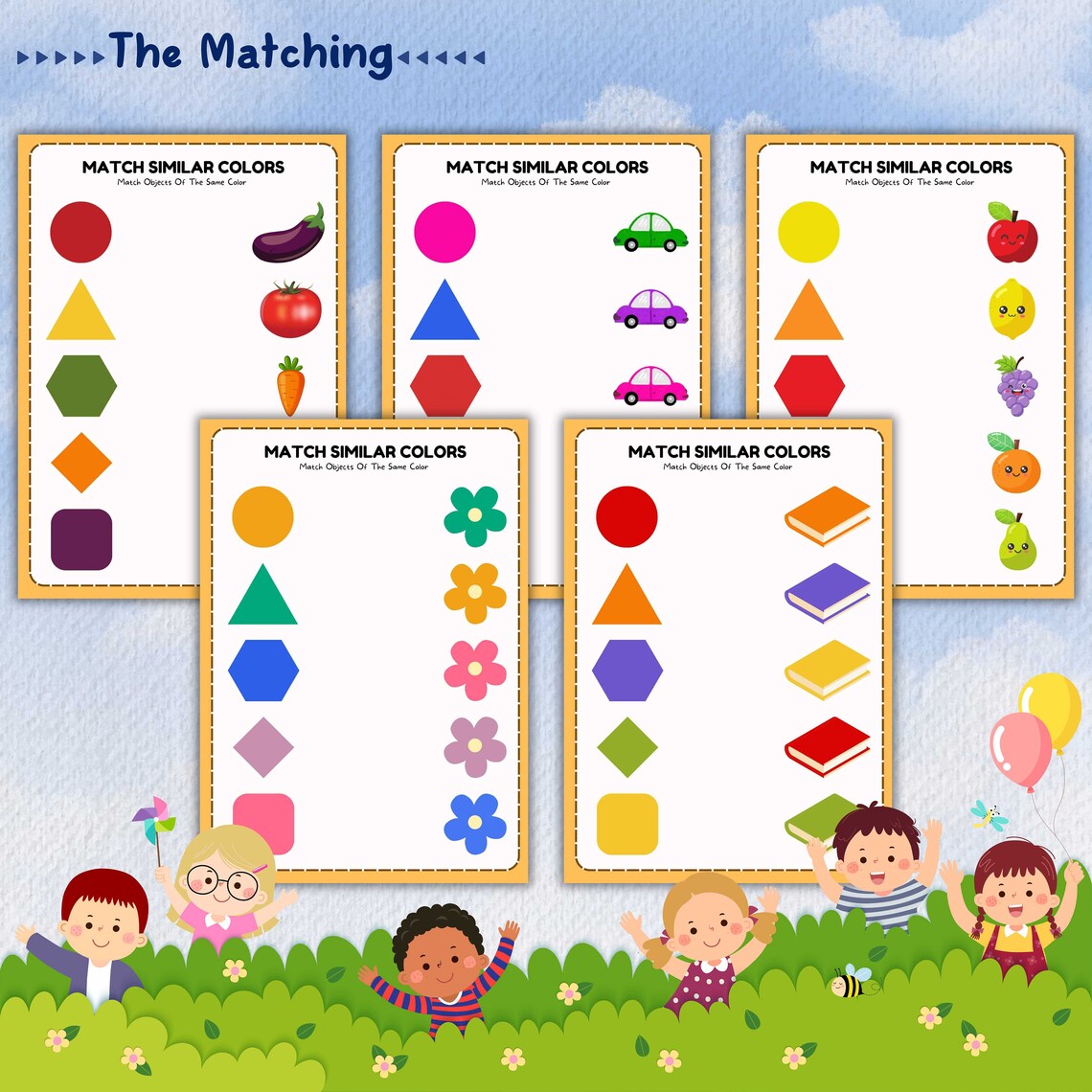 25 Printable Matching Worksheets, Match the Picture, Matching ...